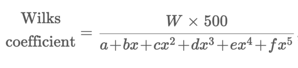 Wilks Calculator Wilks Coefficient Formula Calculator